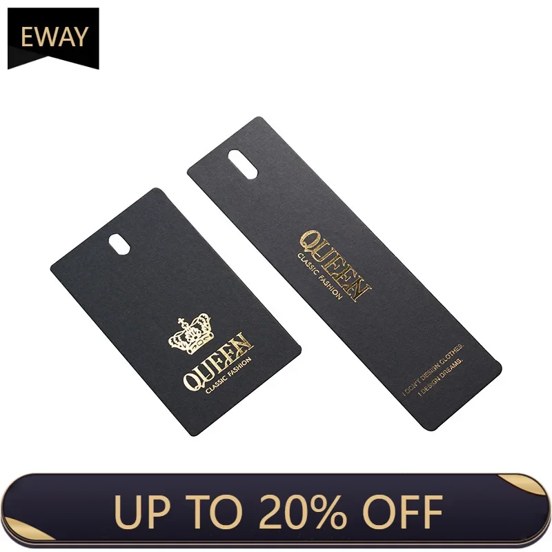 Custom Black Cardboard Bronzed Clothing Tags | Tailored Collar Mark ...